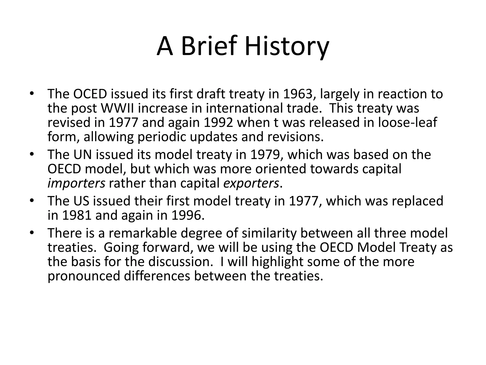 Tax treaties presentation | PPTX