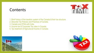 Tax treatment of income in Canada | PPTX