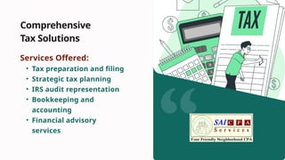 IRS COMPLEXITIES - Sai CPA Services | PPT