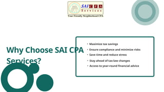 IRS COMPLEXITIES - Sai CPA Services | PPT
