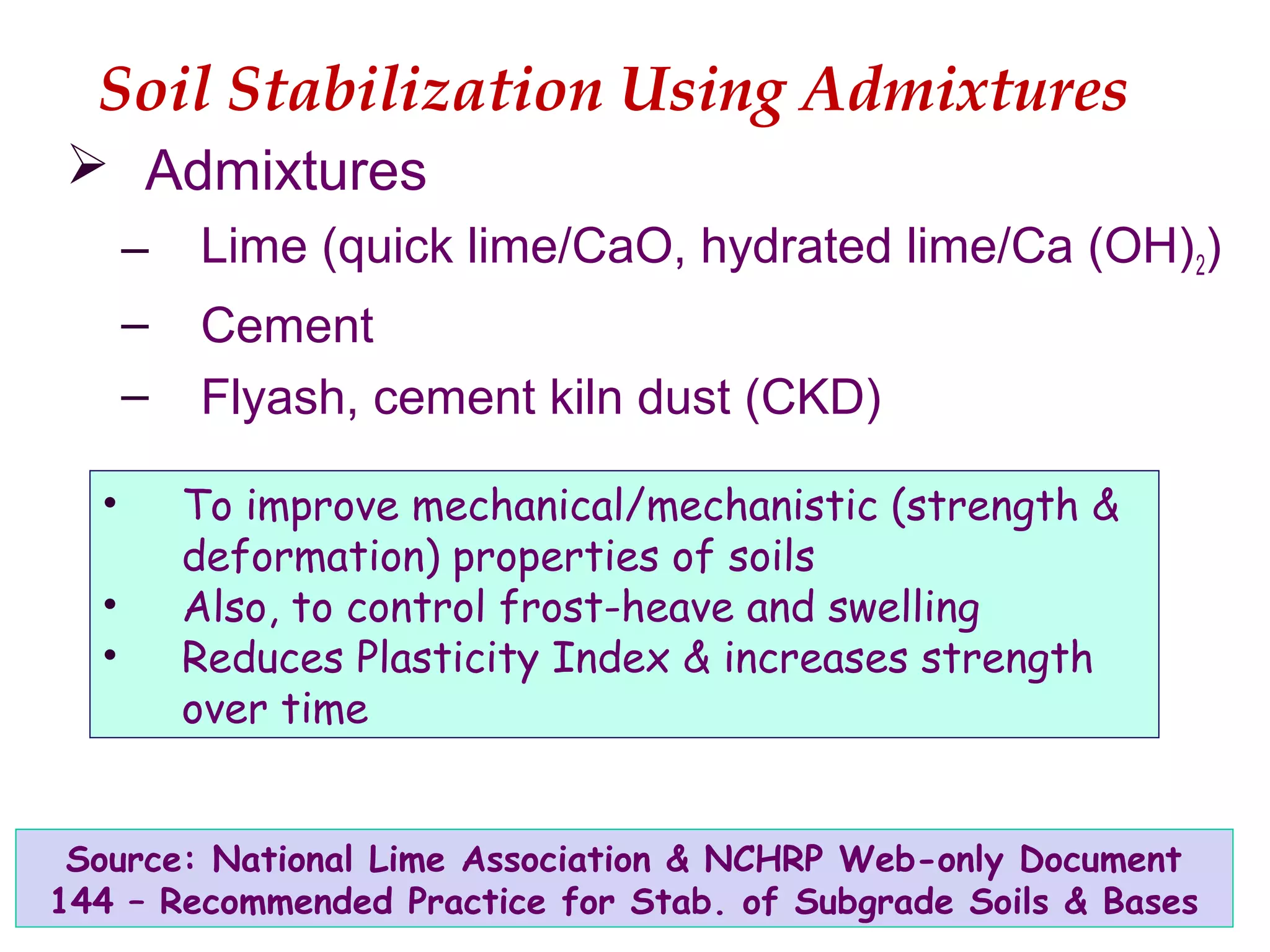 Subgrade Stabilization: Materials & Methods | PPT
