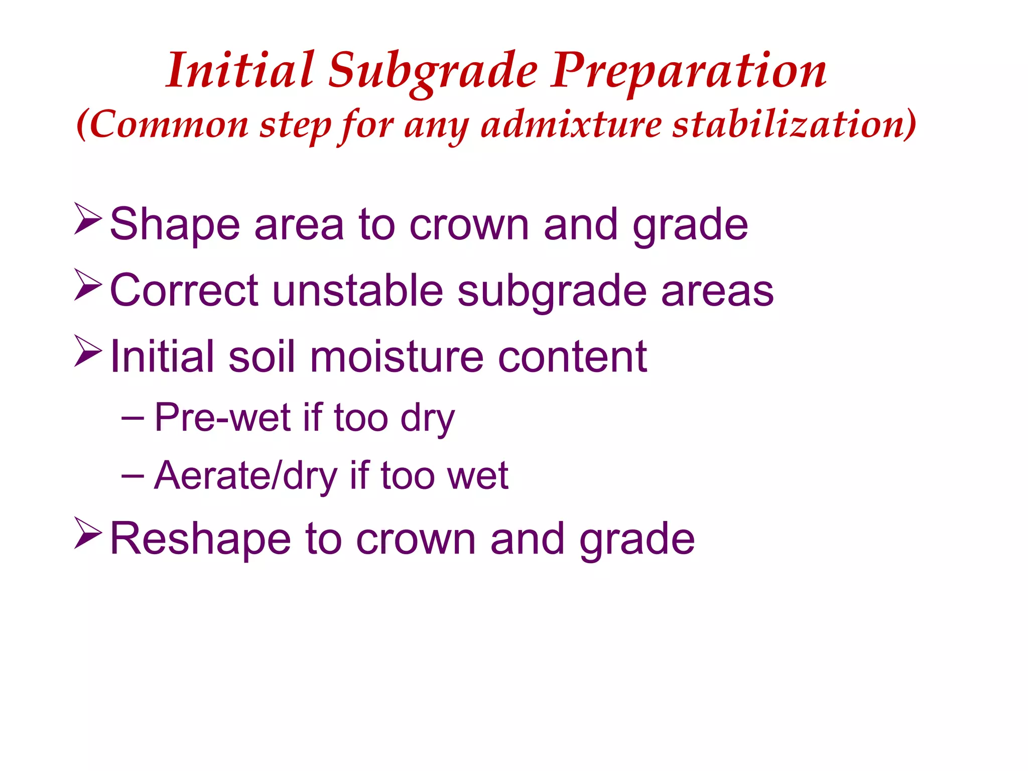 Subgrade Stabilization: Materials & Methods | PPT