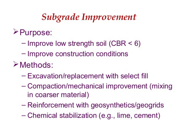 Subgrade Stabilization: Materials & Methods