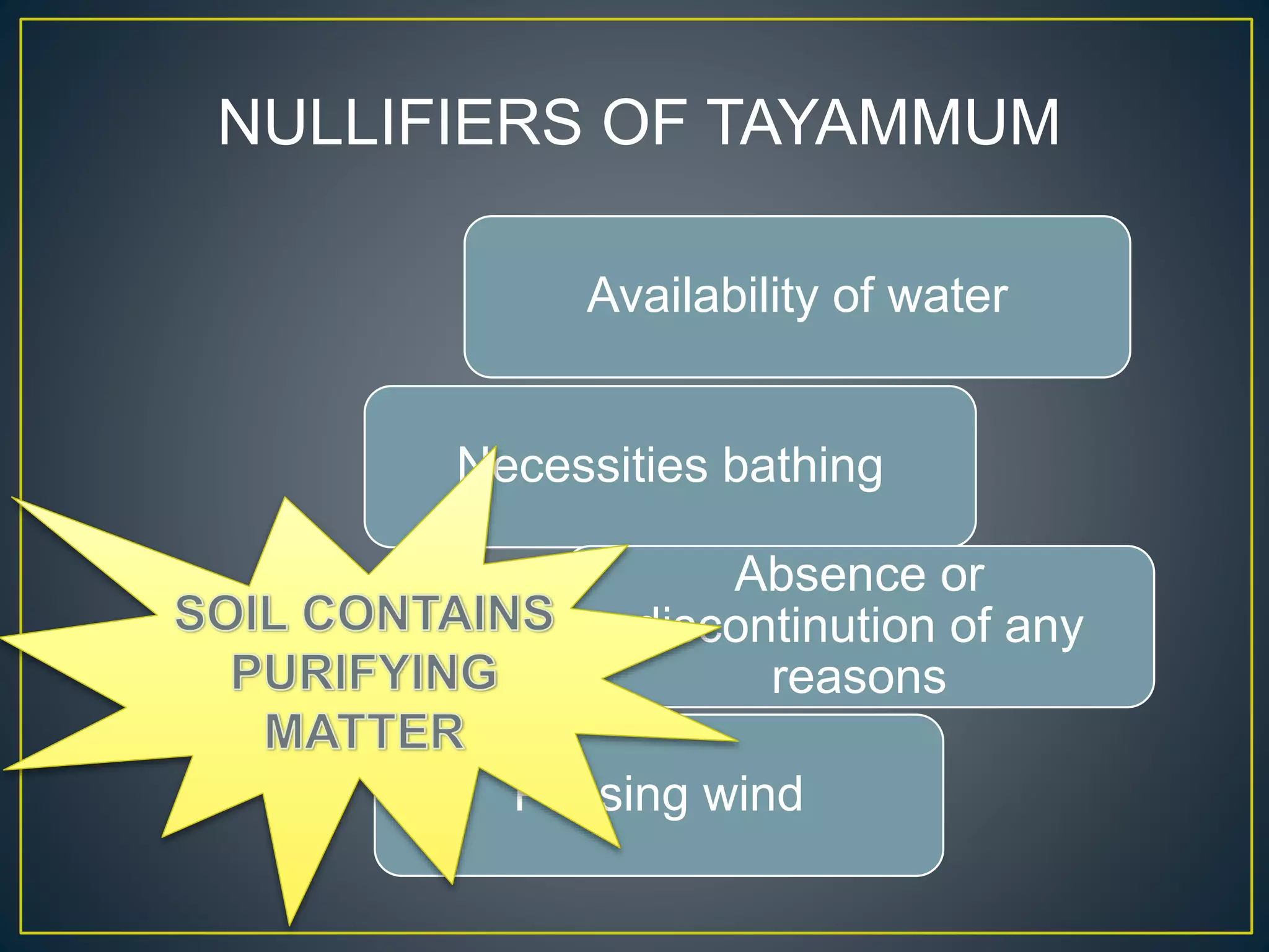 Tayammum | PPTX | Islam | Religion & Spirituality