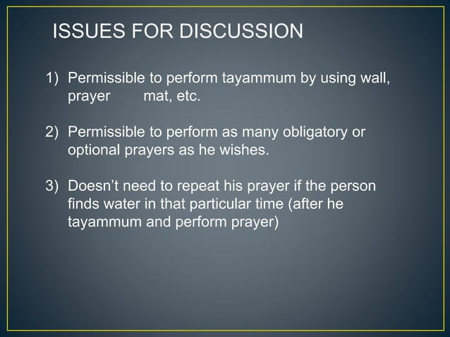 Tayammum | PPTX | Islam | Religion & Spirituality