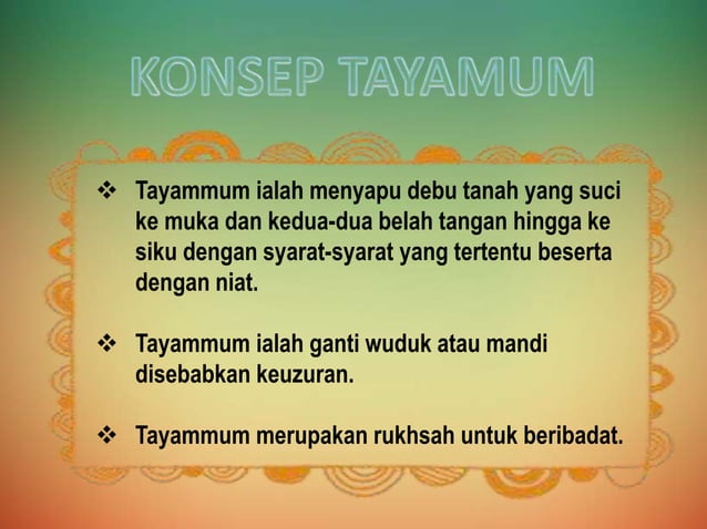Tayamum tingkatan 1 | PPTX