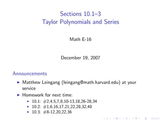 Taylor Polynomials and Series | PDF