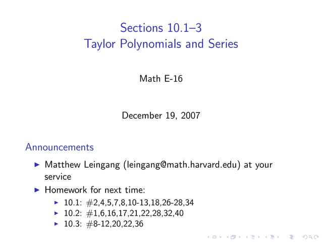 Taylor Polynomials and Series | PDF | Physics | Science