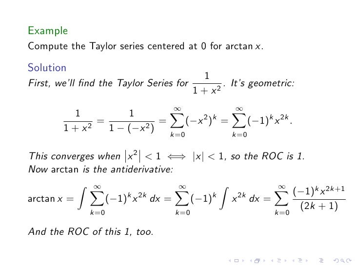 Taylor Polynomials And Series