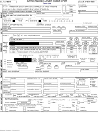 Georgia State Rep. Tom Taylor (R) Police Report | PDF