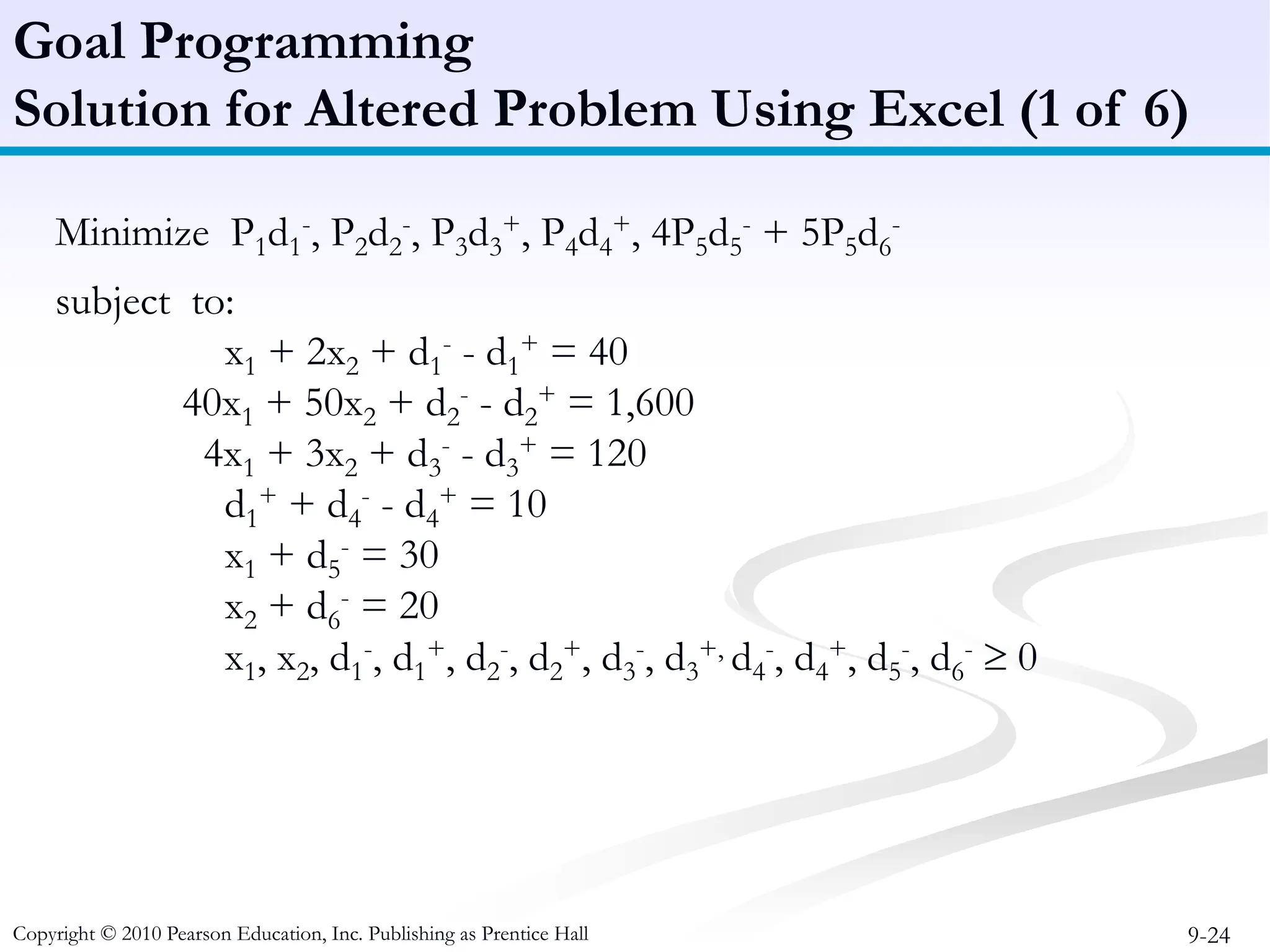 Management Science - Goal Programming Procedure | PPT