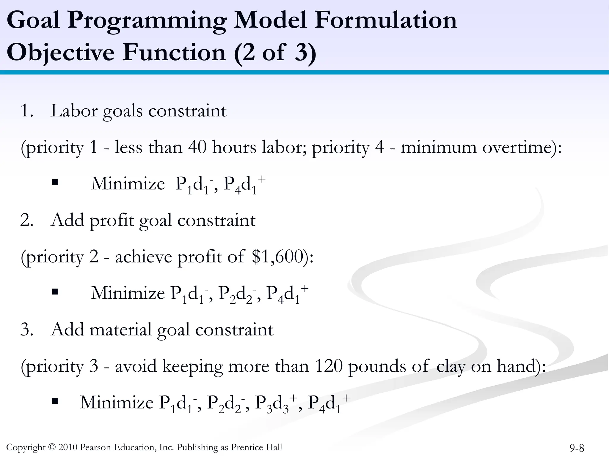 Management Science - Goal Programming Procedure | PPT
