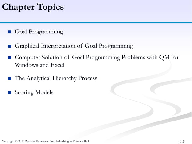 Management Science - Goal Programming Procedure | PPT