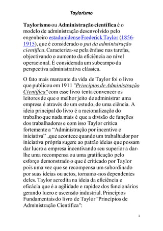 Taylorismo | DOCX