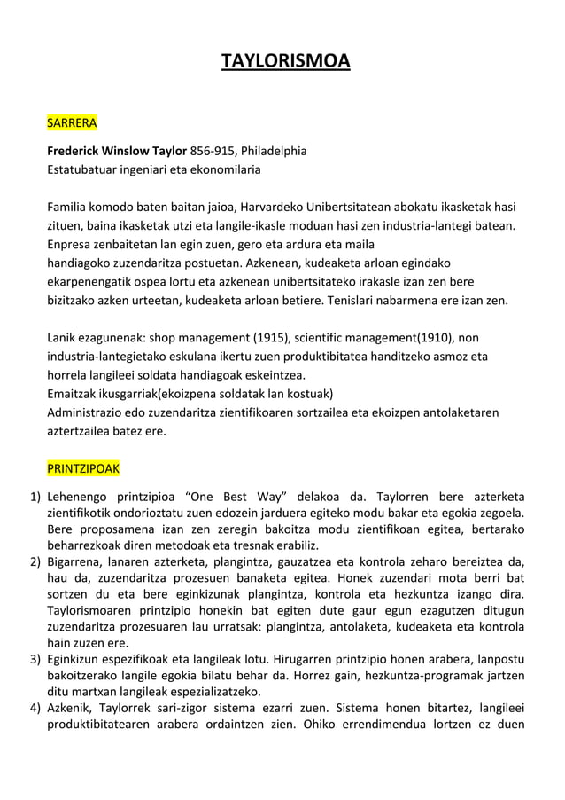 Taylorismoa | PDF
