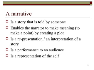 Narrative, drama and metaphor - the birdwatcher | PPT