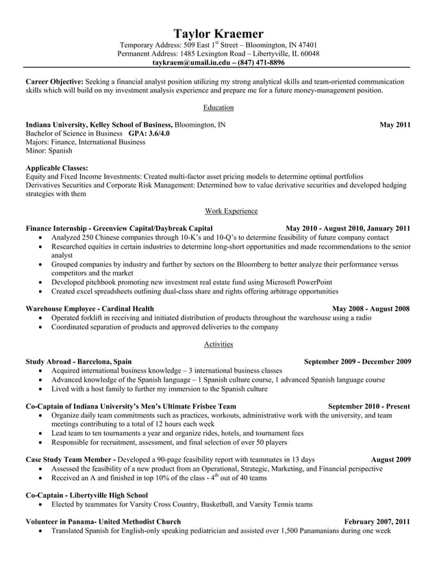 Taylor Kraemer Resume | PDF