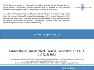 Taylor Patterson Group - Company History | PPT