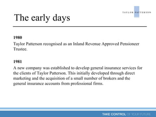 Taylor Patterson Group - Company History | PPT