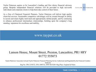 Taylor patterson company history | PPT