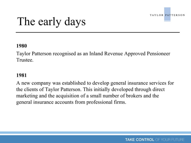 Taylor patterson company history | PPT
