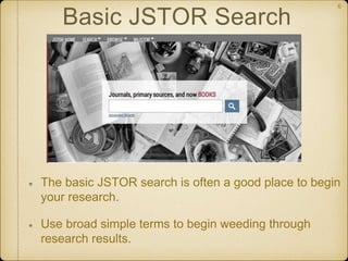 Taylor_JSTOR Searches | PPT