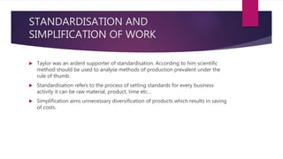 Taylor principles of scientific management | PPTX