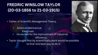 Taylor's Scientific Management Theory | PPTX
