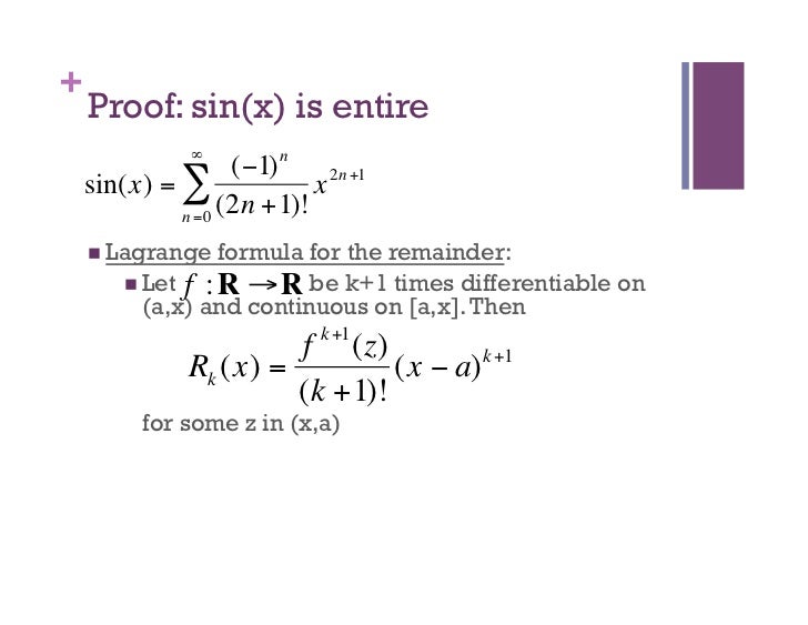 Taylor series