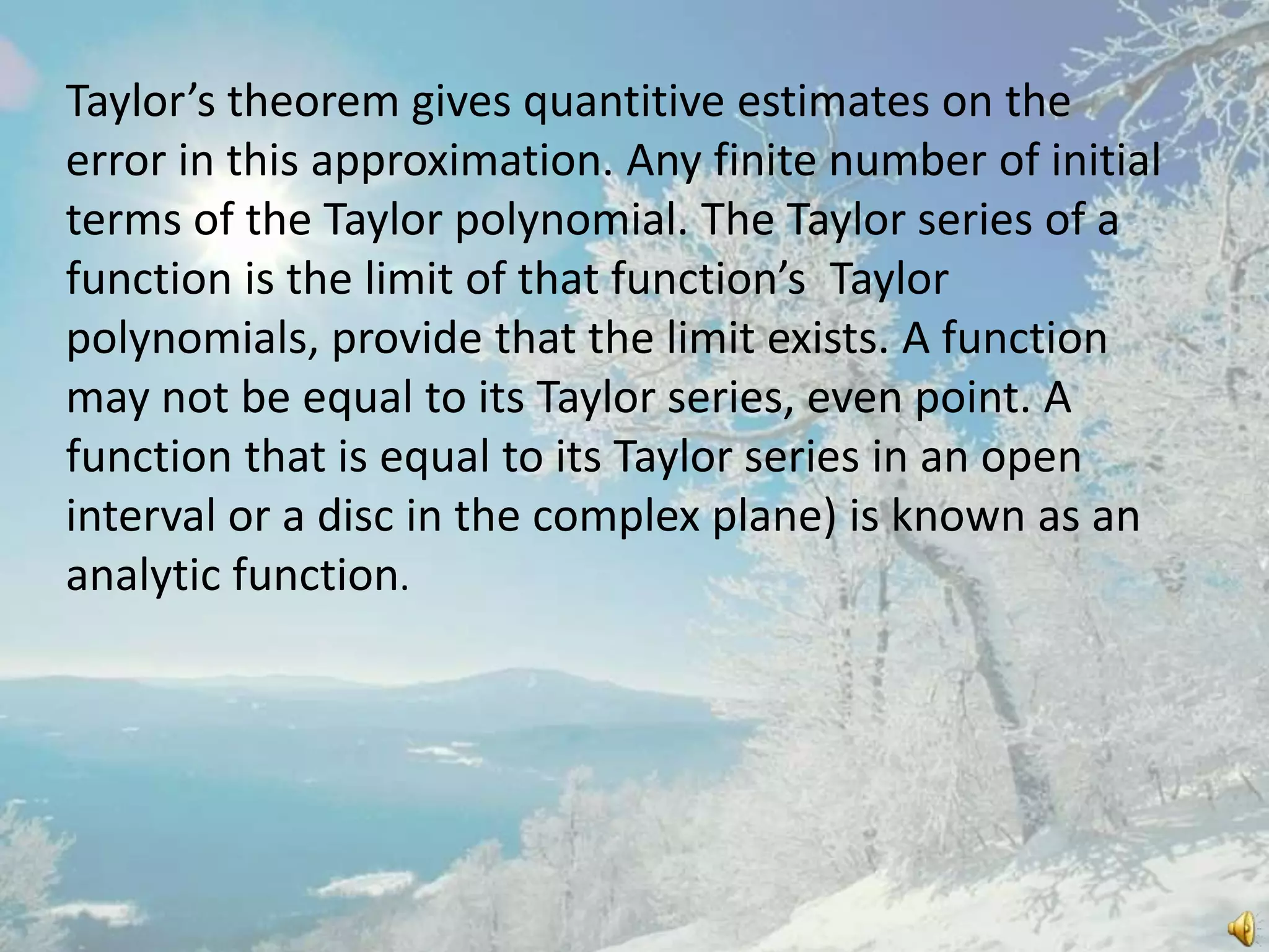Taylor series | PPTX | Web Development | Internet