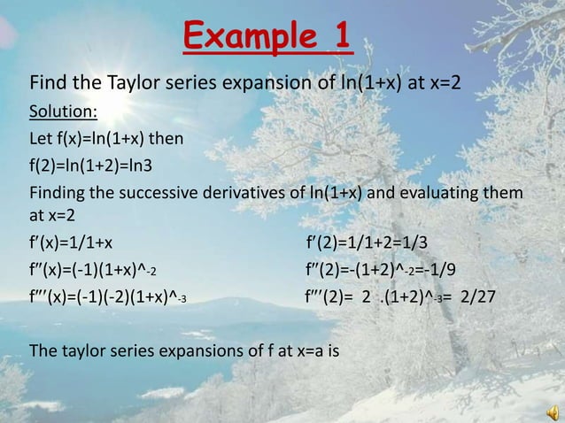 Taylor series | PPTX | Web Development | Internet