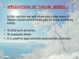 Taylor series | PPTX