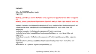 Taylor Series - Updated Slides for engineering | PPT