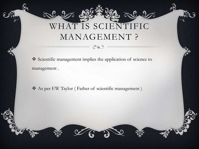 Taylors Principles Of Scientific Management | PPTX | Business ...
