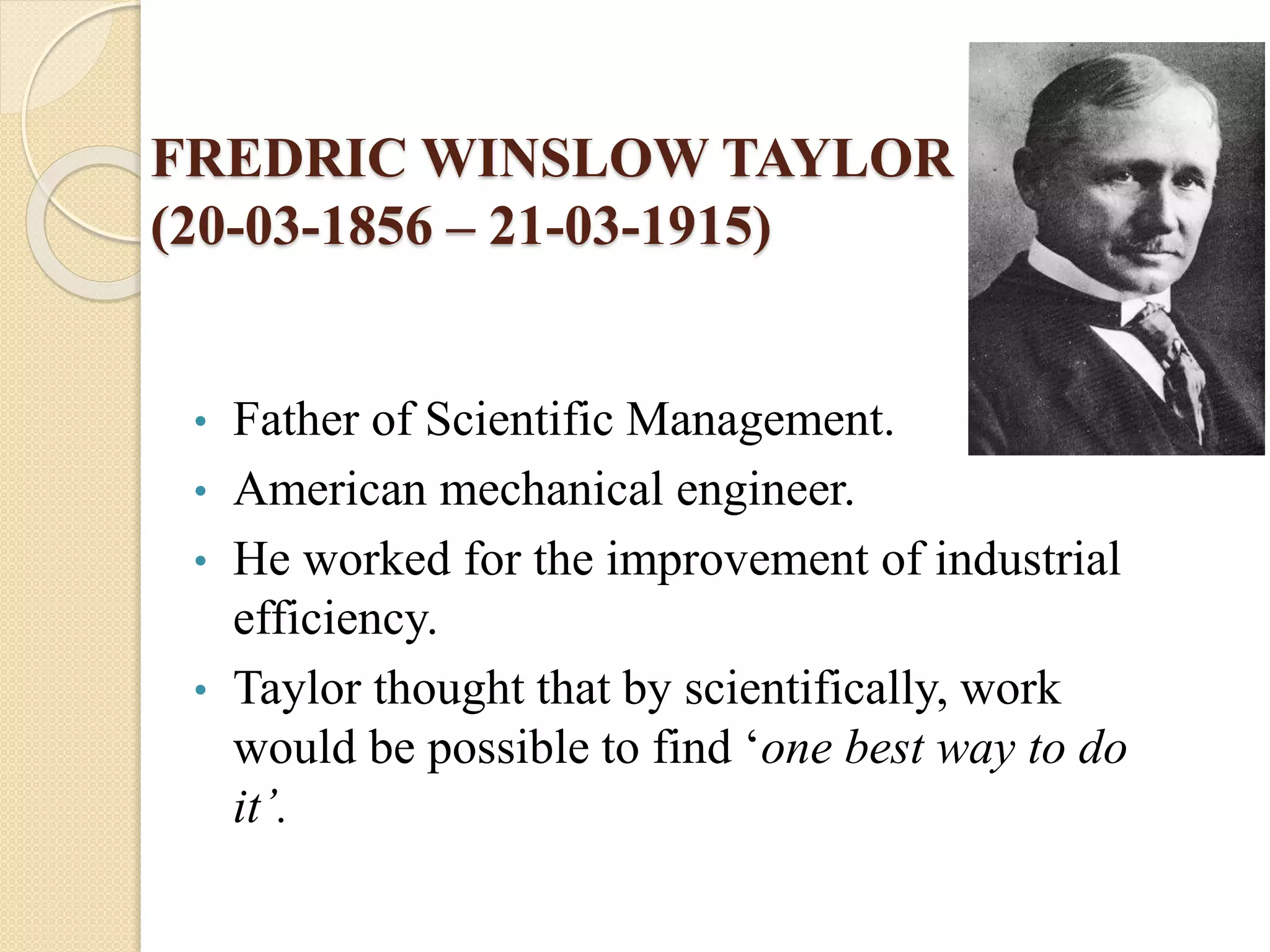Taylor’s scientific management | PPTX