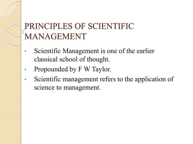 Taylor’s scientific management | PPTX