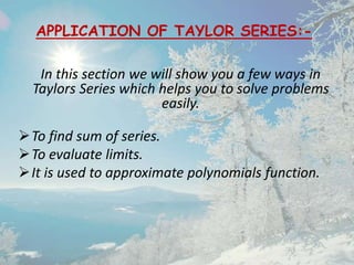 Taylor's series | PPTX