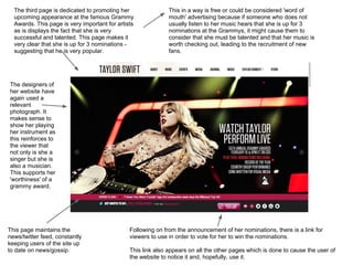 Taylor Swift - Website Analysis | PDF