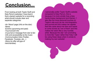 Taylor Swift - Website Analysis | PDF