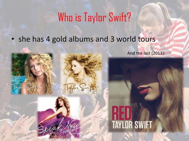 Taylor Swift, presentation. | PPTX | Music | Entertainment