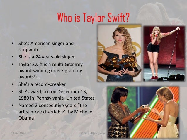 Taylor Swift, presentation.
