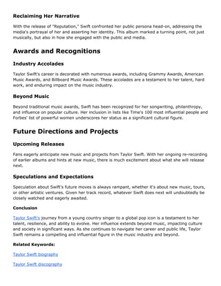 Taylor Swift: Biography, Achievements, and Influence | DOCX