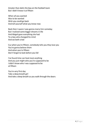 Taylor swift lyrics | DOCX