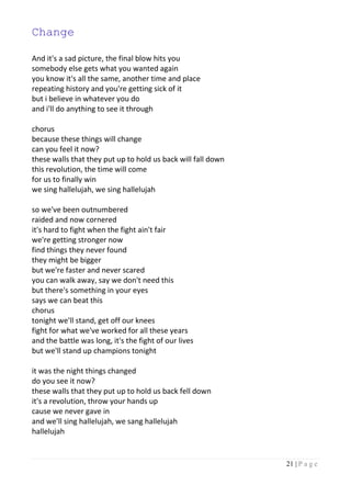 Taylor Swift Change Lyrics