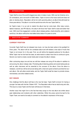 Taylor Swift Marketing Plan | PDF