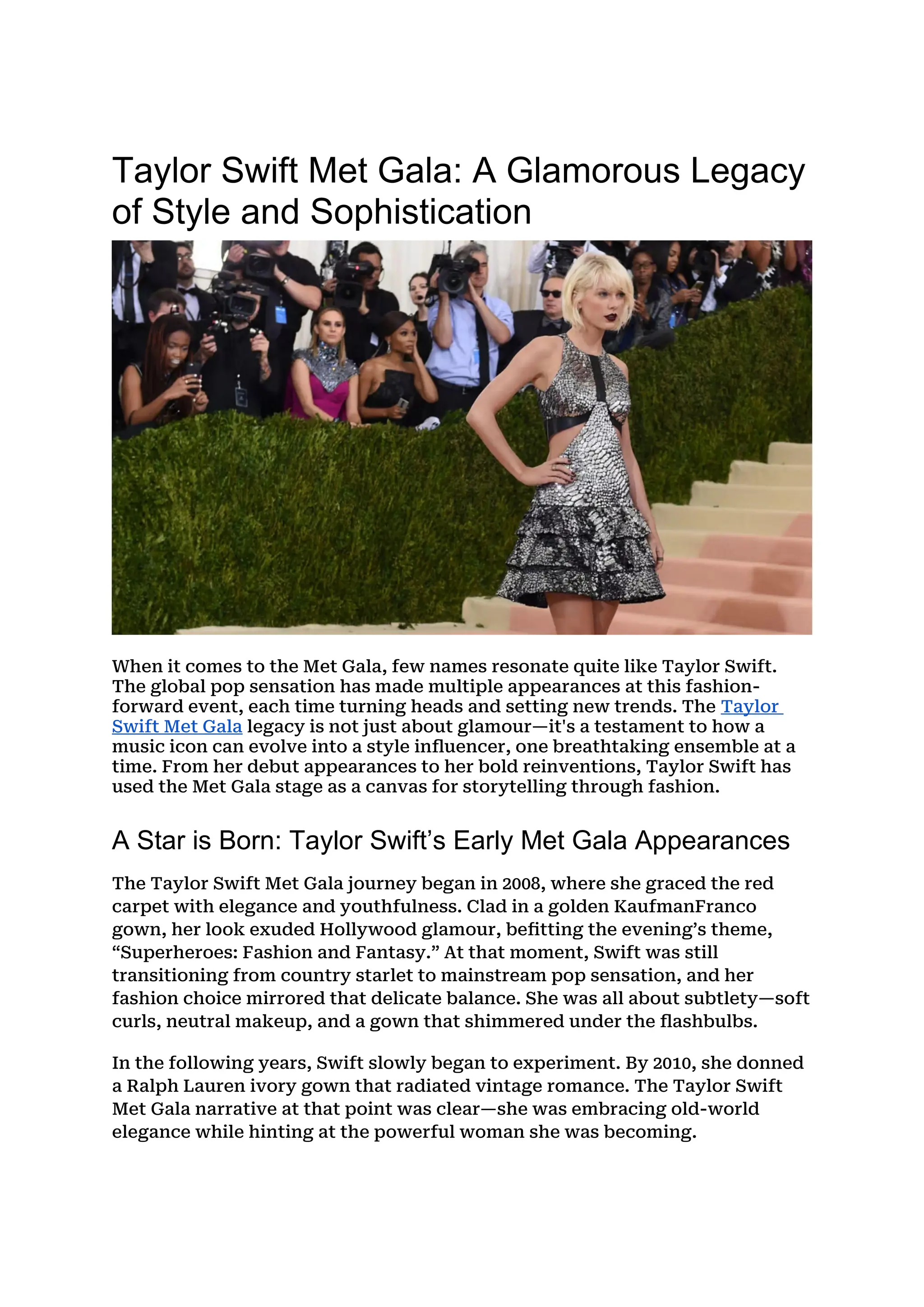 Taylor Swift Met Gala_ A Glamorous Legacy of Style and Sophistication.docx