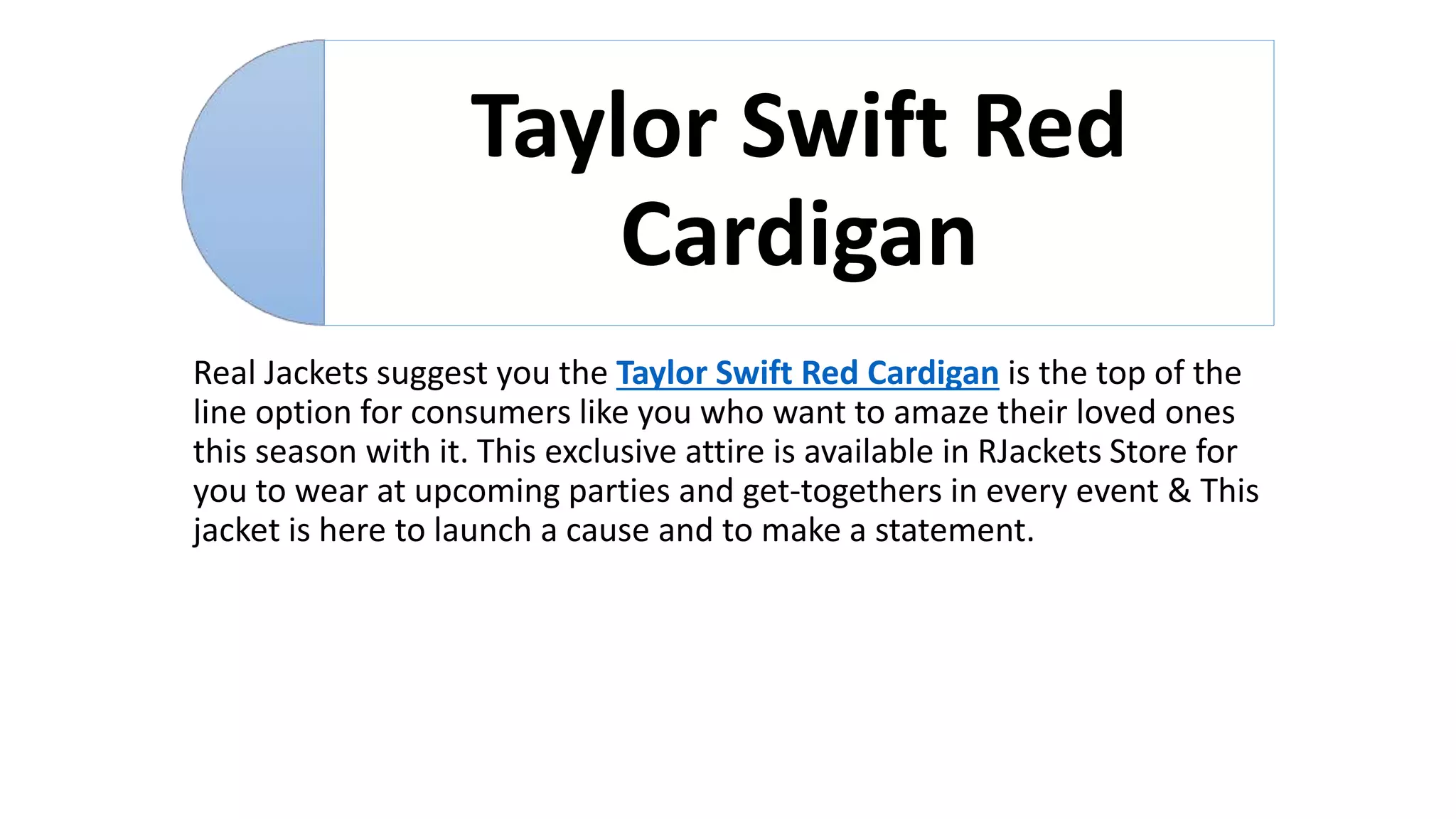 Taylor Swift Red Cardigan - Real Jackets | PPT