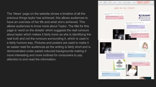 Taylor swift website analysis | PPT