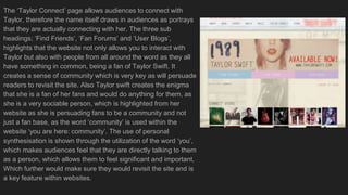 Taylor swift website analysis | PPT