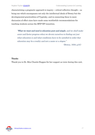 MYP: Mind The Gap [MA Assignment] | PDF